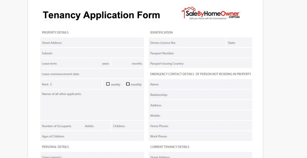 Free Tenancy Application Form & Lease Templates Australia